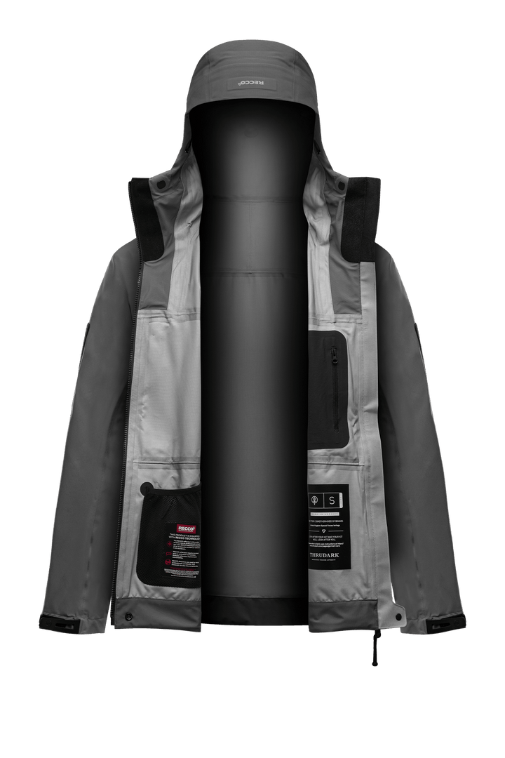 Aigis Jacket | Grey Waterproof Hiking & Mountaineering Hard Shell ...
