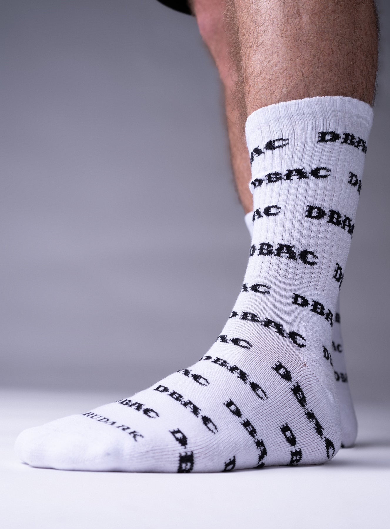 DBAC Crew Socks | Optic White Crew Sports Socks | ThruDark