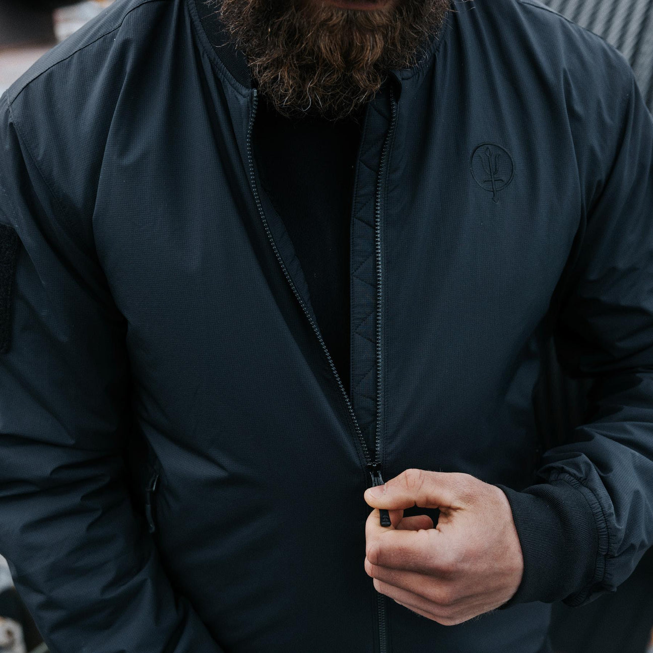 Wraith Bomber Jacket | Black Lightweight Soft Shell | ThruDark