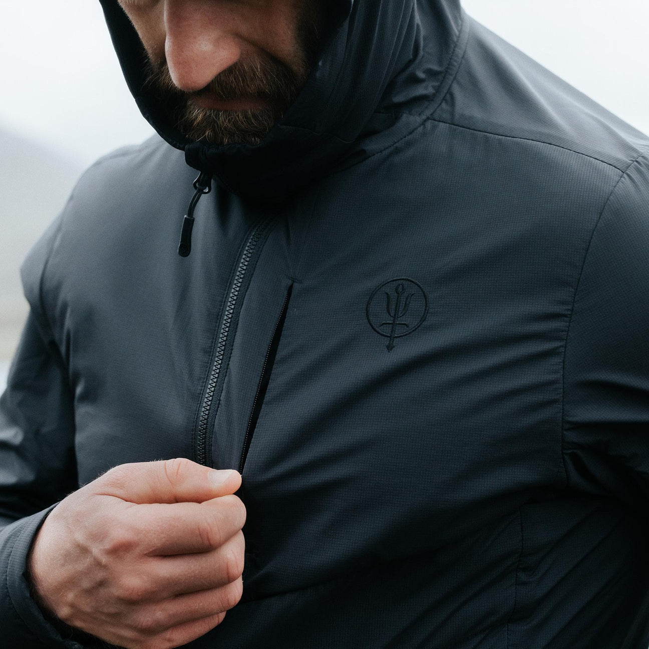 Wraith Hooded Jacket | Black Lightweight Soft Shell | ThruDark