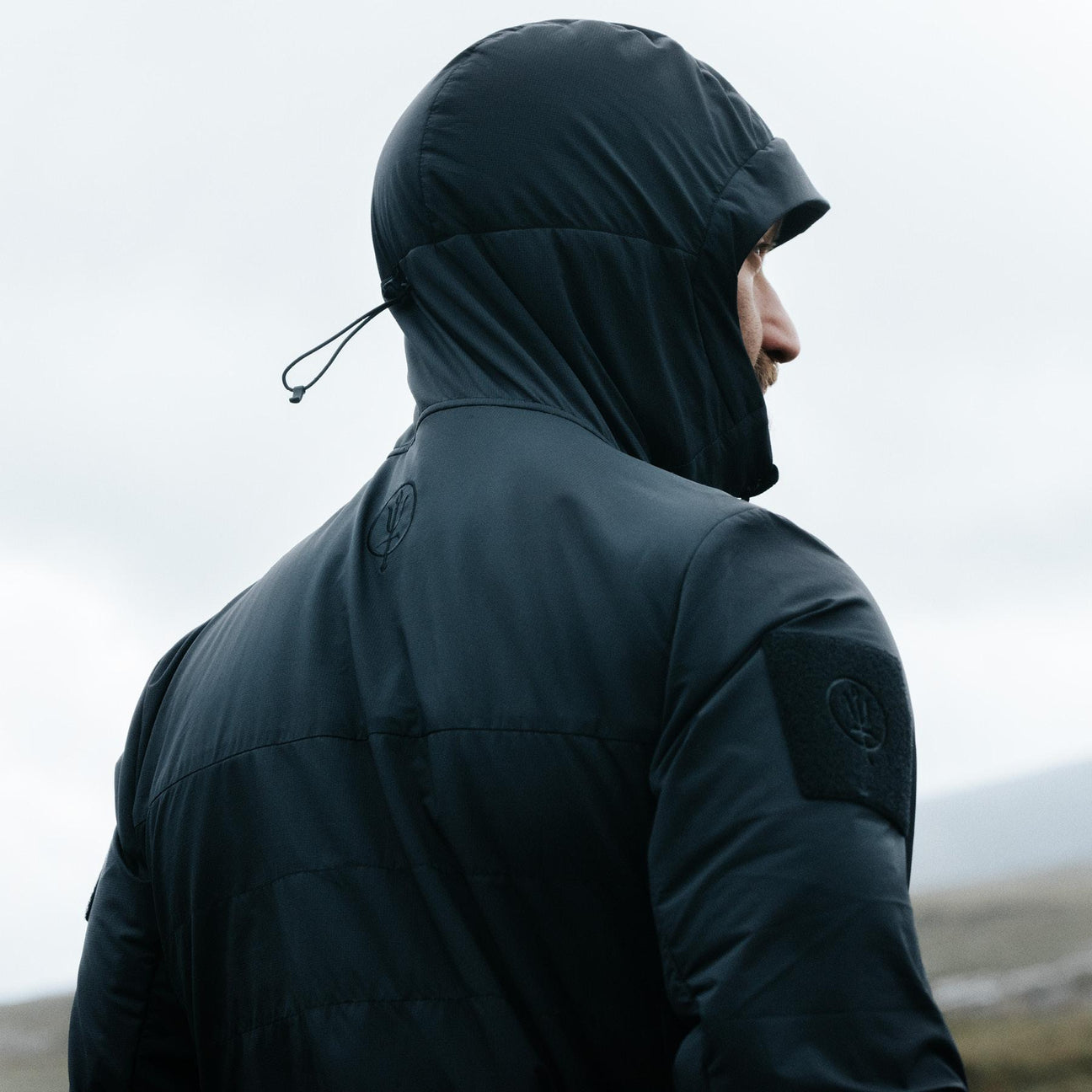 Wraith Hooded Jacket | Black Lightweight Soft Shell | ThruDark