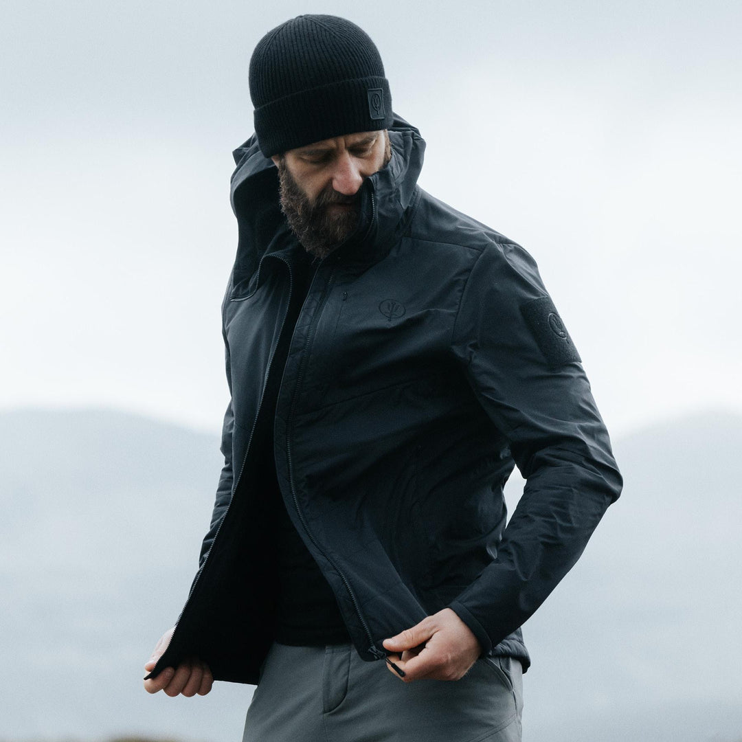 Wraith Hooded Jacket | Black Lightweight Soft Shell | ThruDark