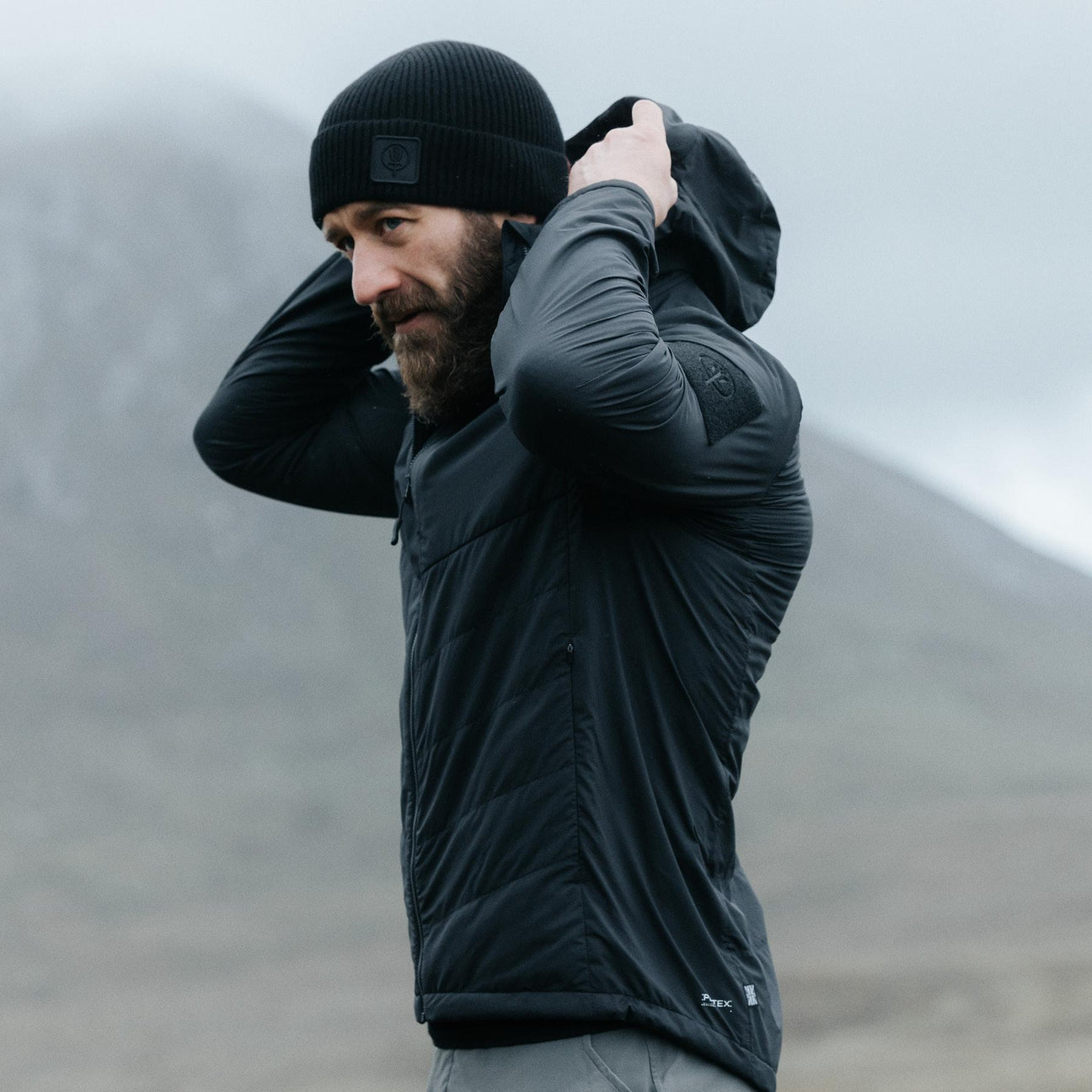 Wraith Hooded Jacket | Black Lightweight Soft Shell | ThruDark