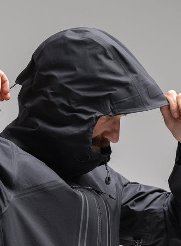 Mountain Pro Waterproof Men's Black Hardshell Hiking Jacket | ThruDark