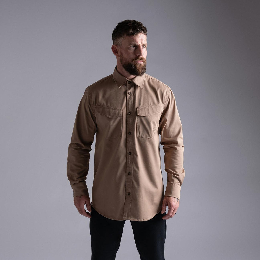 Covert Shirt | 100% Organic Cotton Brown Lightweight Shirt | ThruDark