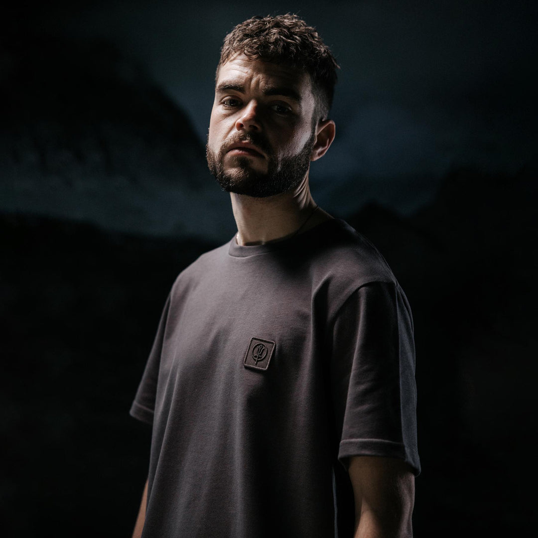 Enigma Oversized T-Shirt | Grey Short Sleeve Graphic Tee – ThruDark