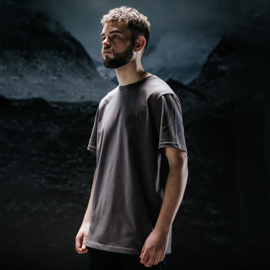 Enigma Oversized T-Shirt | Grey Short Sleeve Graphic Tee – ThruDark