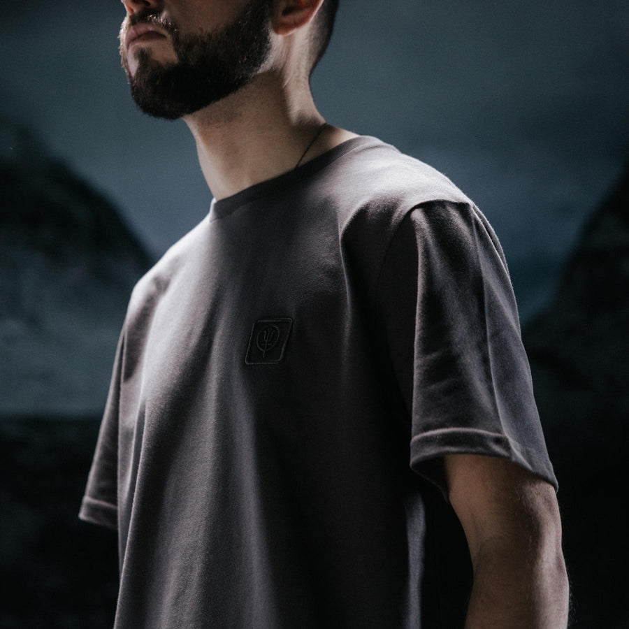 Enigma Oversized T-Shirt | Grey Short Sleeve Graphic Tee – ThruDark