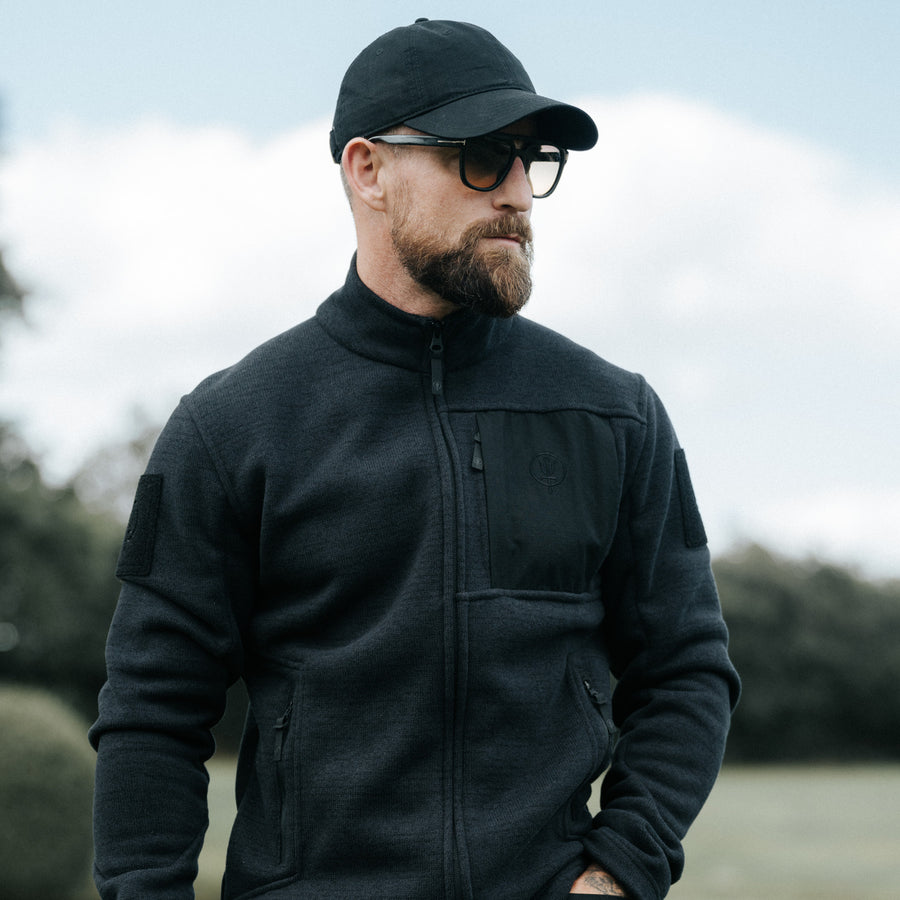 HeriTech Moorland Fleece | Black Polartec® Zip Fleece | ThruDark