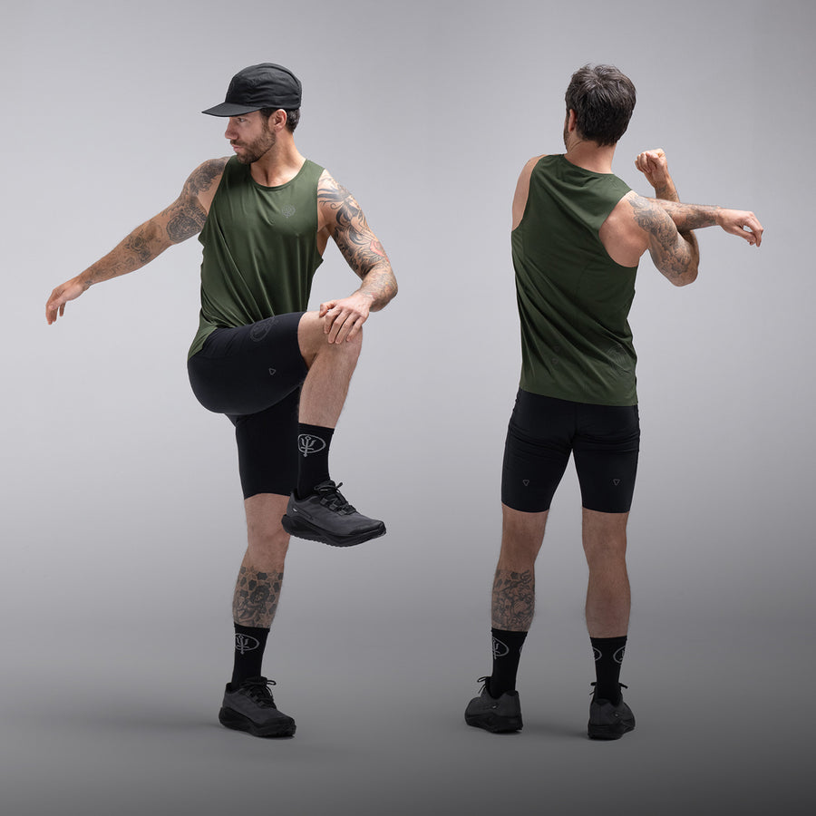 Force Trail Running Green Singlet Men's Lightweight Mesh Vest | ThruDark