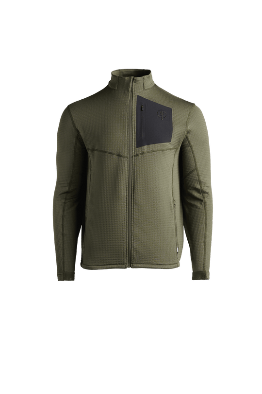 Siege Tech Fleece Full Zip | Green Insulated Mid Layer | ThruDark