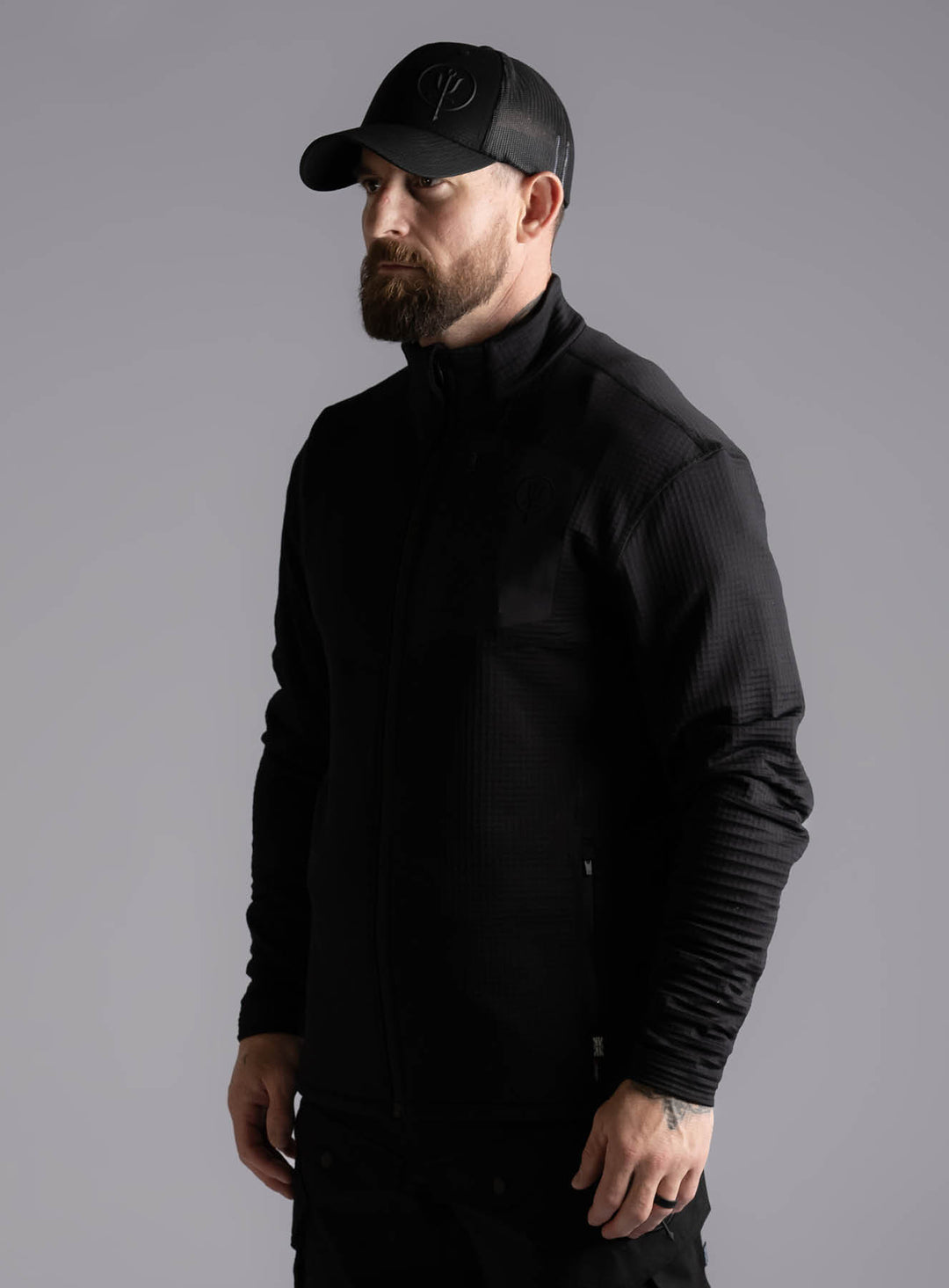 Siege Tech Fleece Full Zip | Black Insulated Mid Layer | ThruDark