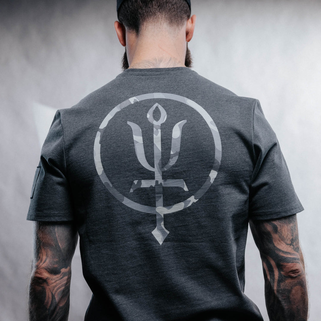 Inception Camo Graphic T-Shirt | Grey Premium Insignia Tee | ThruDark