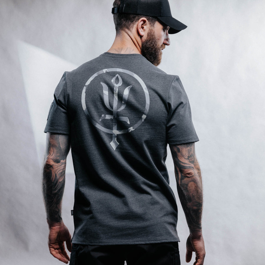 Inception Camo Graphic T-Shirt | Grey Premium Insignia Tee | ThruDark
