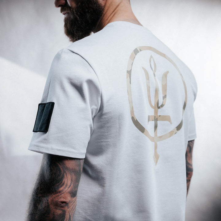 Inception Camo Graphic T-Shirt | White Premium Insignia Tee | ThruDark