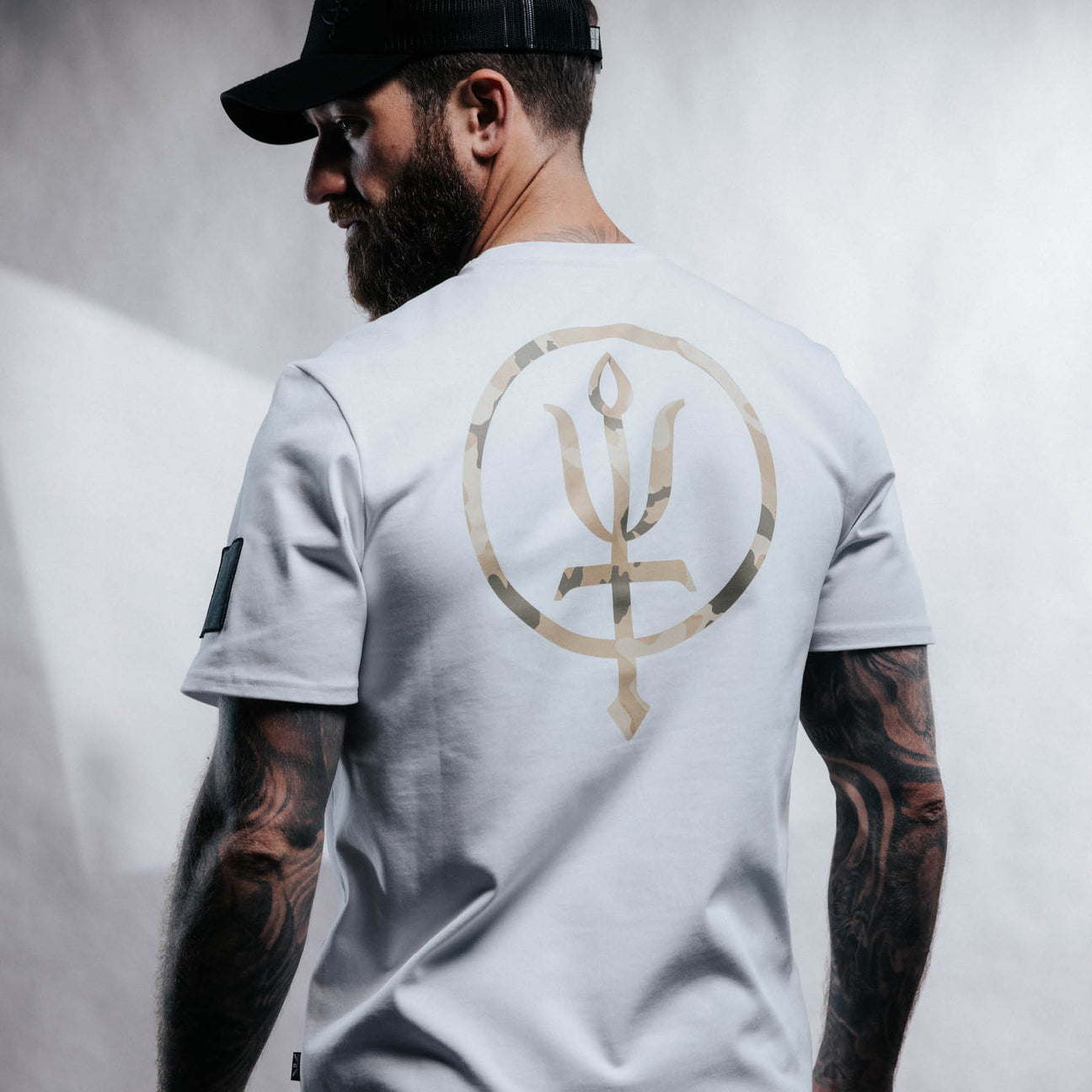 Inception Camo Graphic T-Shirt | White Premium Insignia Tee | ThruDark