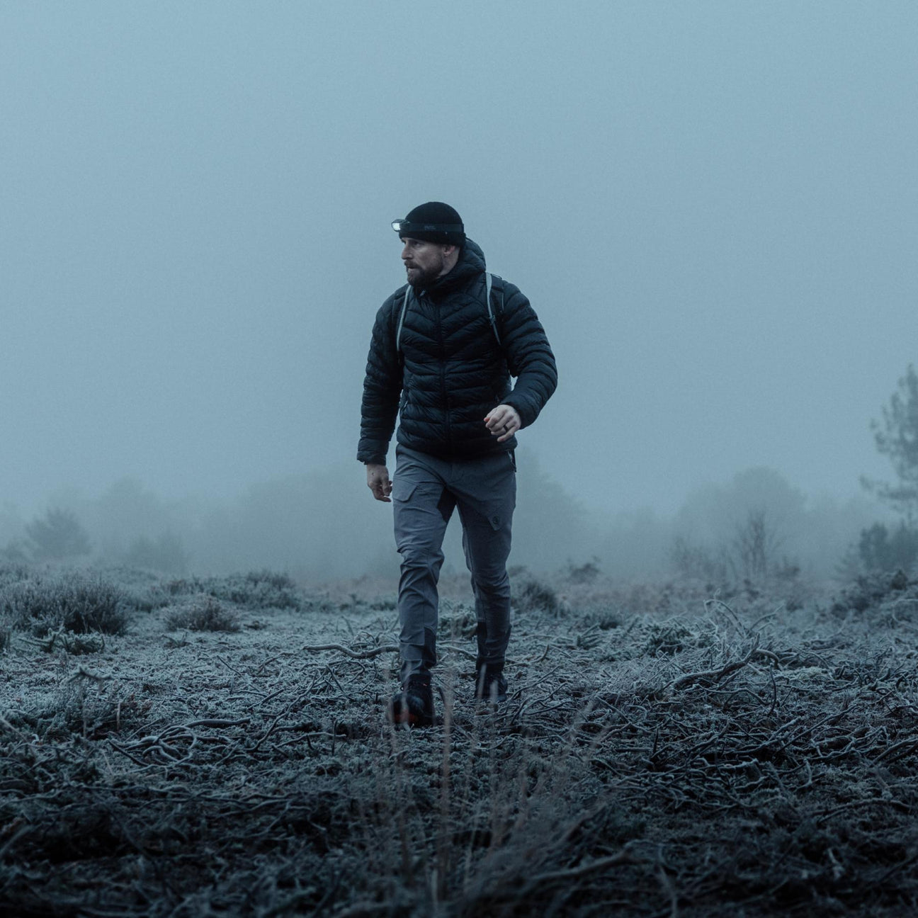 Ithax Jacket | Men's Grey Hooded Synthetic Insulation Jacket – ThruDark