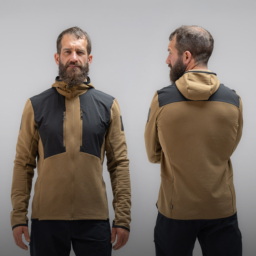 Mountain Pro Technical Brown Men's Hooded Mid Layer | ThruDark