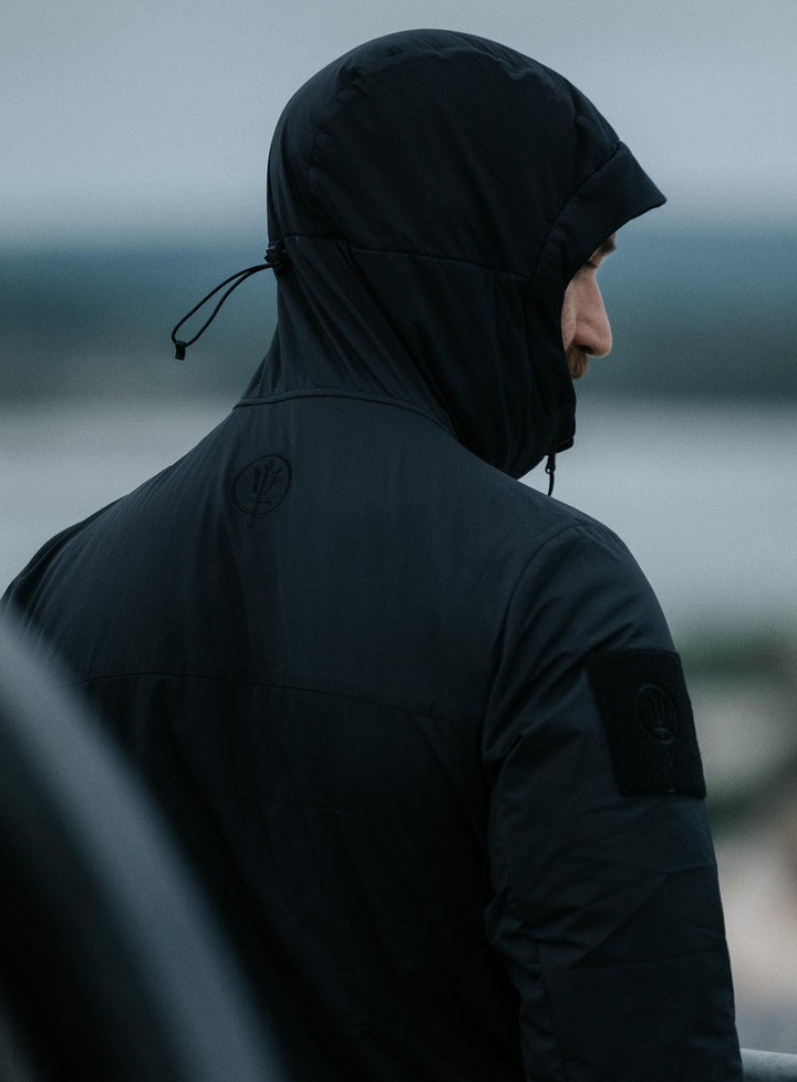Wraith Hooded Jacket | Black Lightweight Soft Shell | ThruDark
