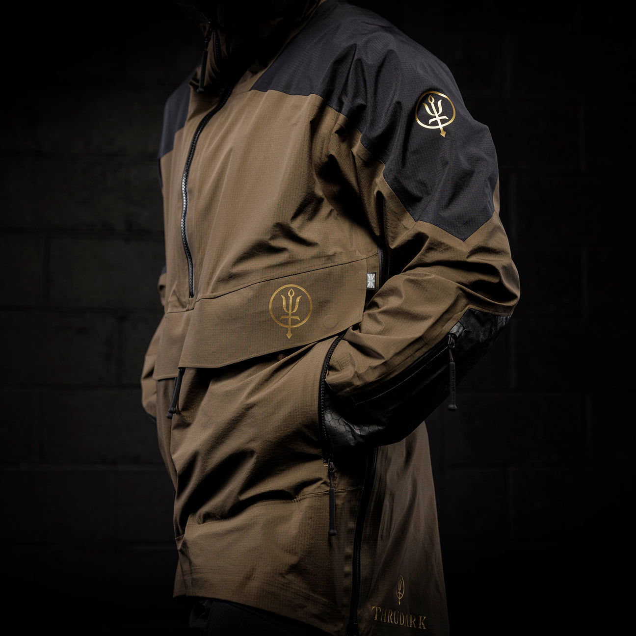 Rōnin Shuraken Half Zip Snow Jacket| Khaki Alpine Sports Coat – ThruDark