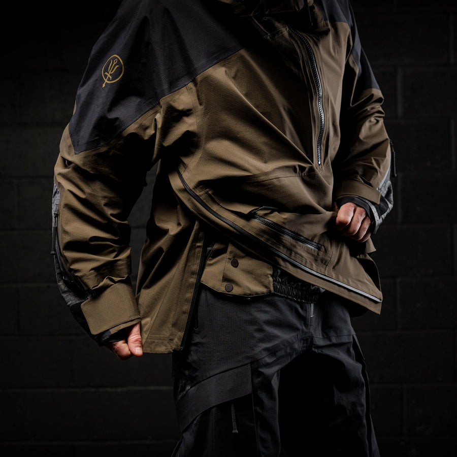 Rōnin Shuraken Half Zip Snow Jacket| Khaki Alpine Sports Coat – ThruDark