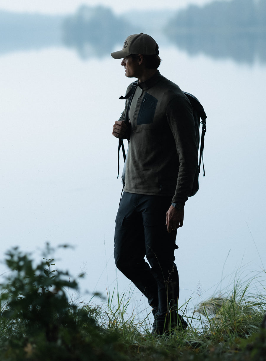 Siege Tech Fleece Half Zip | Green Insulated Mid Layer | ThruDark