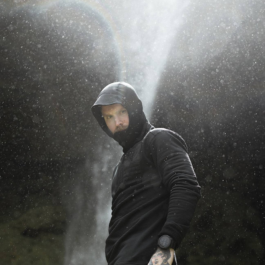 SIEGE HOODED BASE LAYER | Hiking Thermal Compression Top Hoody – ThruDark