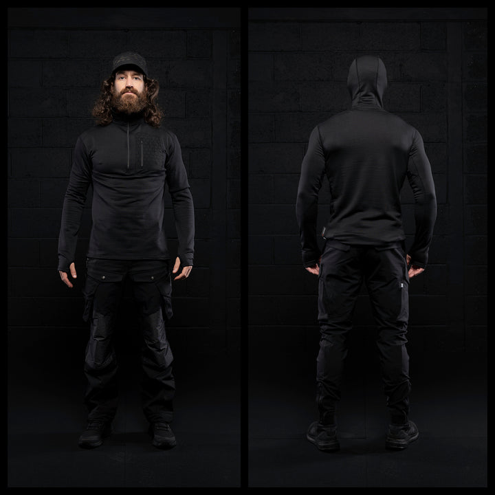 SIEGE HOODED BASE LAYER | Hiking Thermal Compression Top Hoody – ThruDark