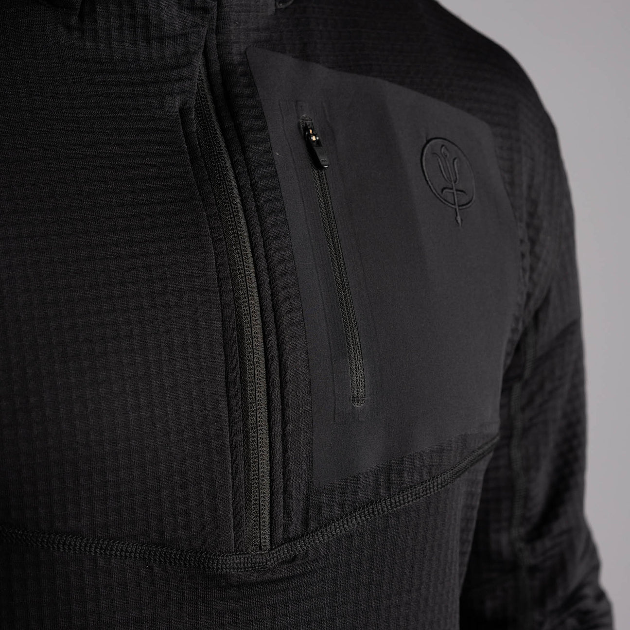 Siege Tech Fleece Half Zip | Black Insulated Mid Layer | ThruDark