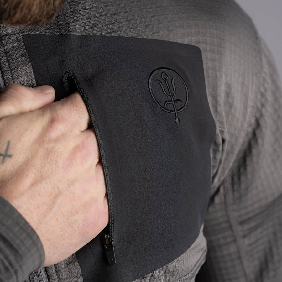 Siege Tech Fleece Half Zip | Grey Insulated Mid Layer | ThruDark