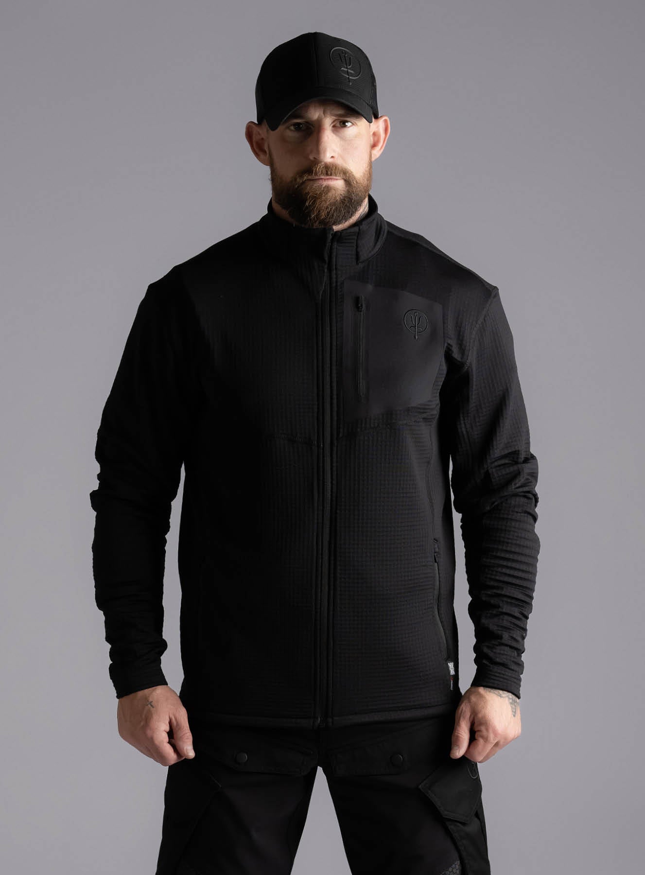 Siege Tech Fleece Full Zip | Black Insulated Mid Layer | ThruDark