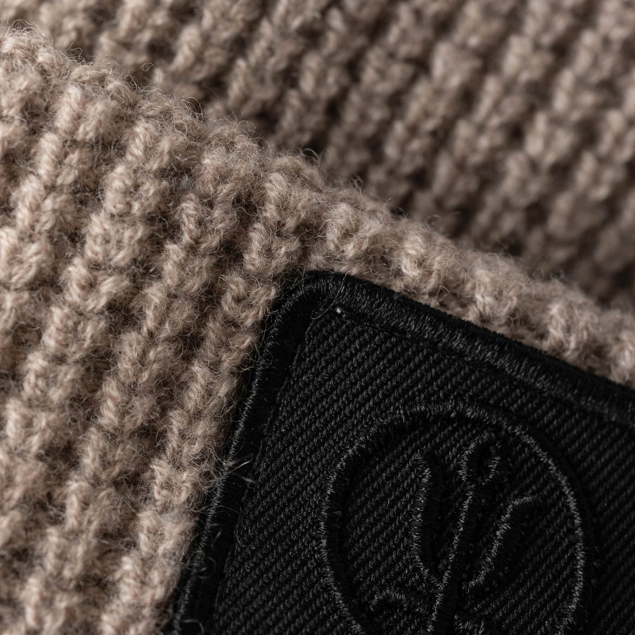 Stone Brown Waffle Knit Beanie | 100% Merino Wool | ThruDark