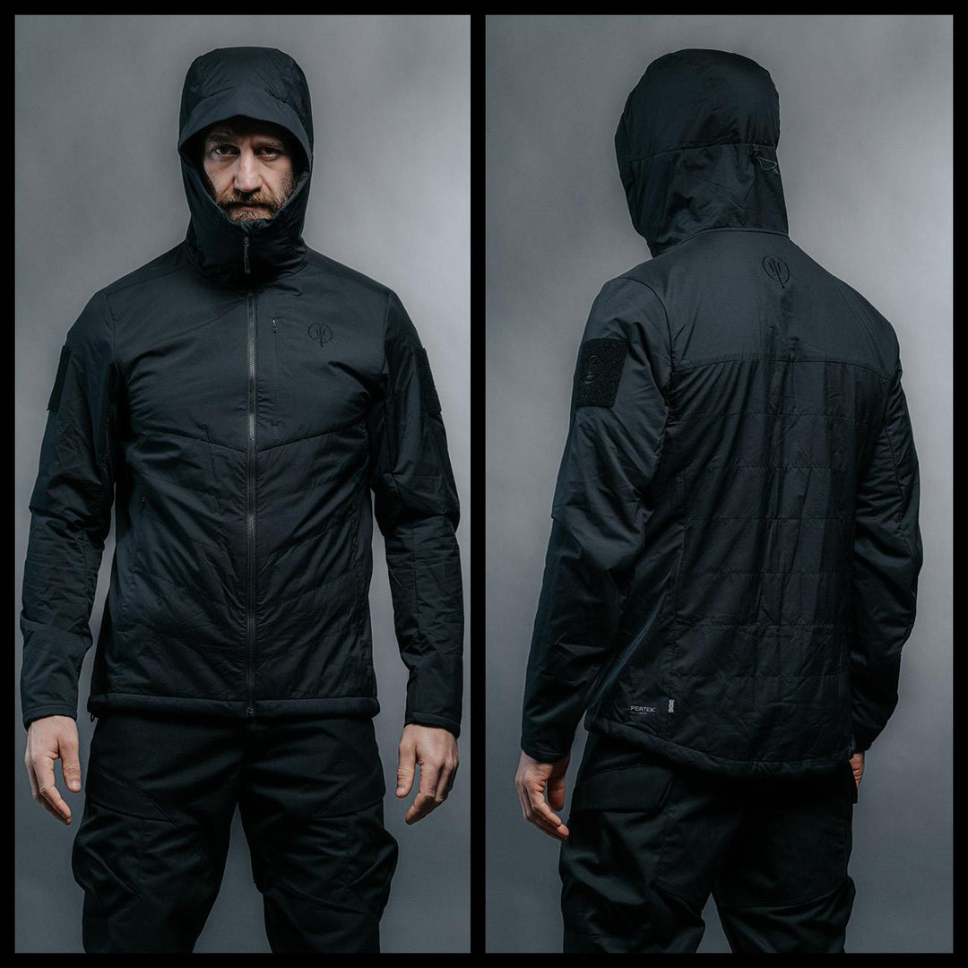 Wraith Hooded Jacket | Black Lightweight Soft Shell | ThruDark