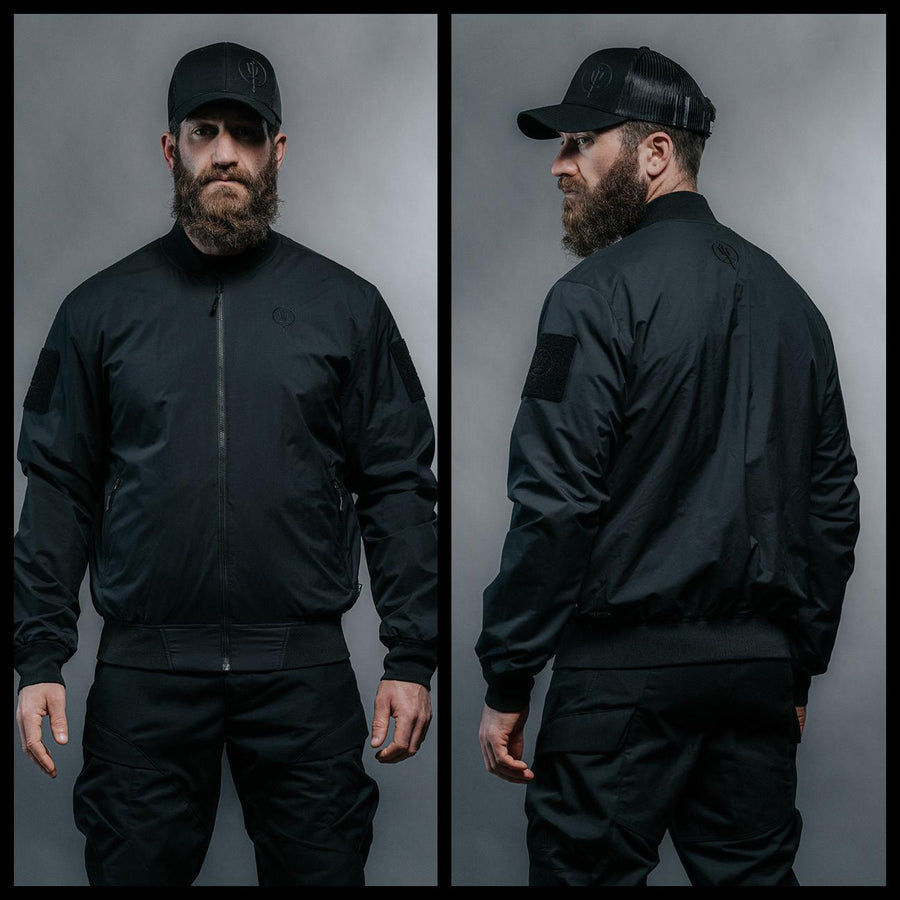 Wraith Bomber Jacket | Black Lightweight Soft Shell | ThruDark