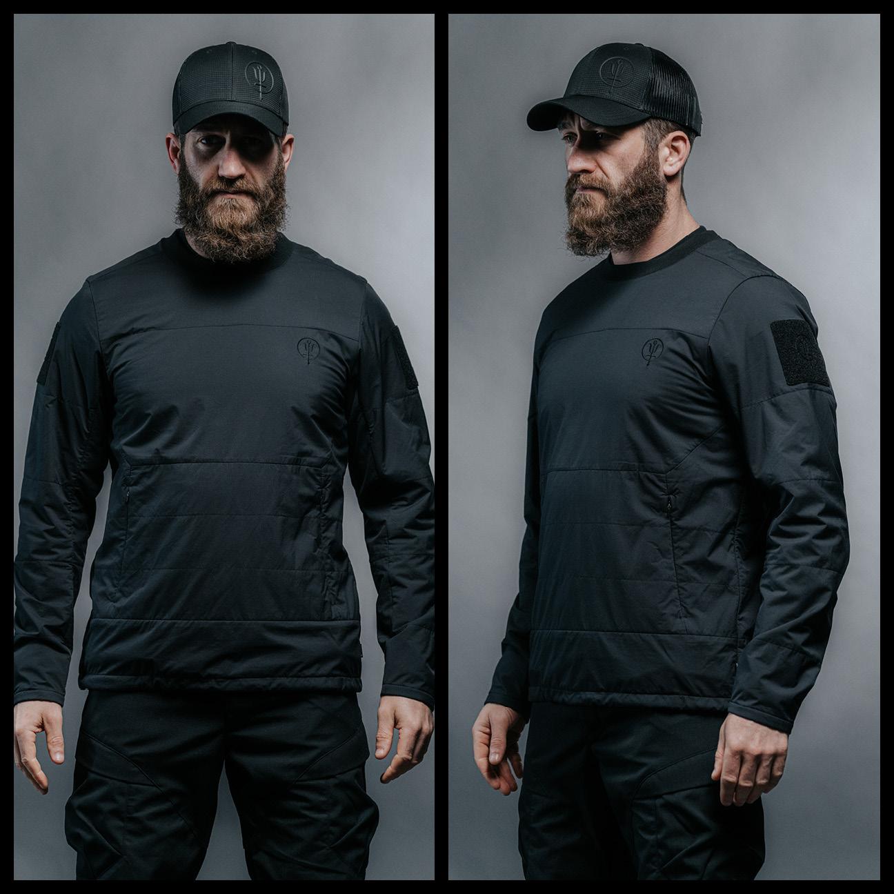 Wraith Crew | Black Lightweight & Insulated Pullover | ThruDark