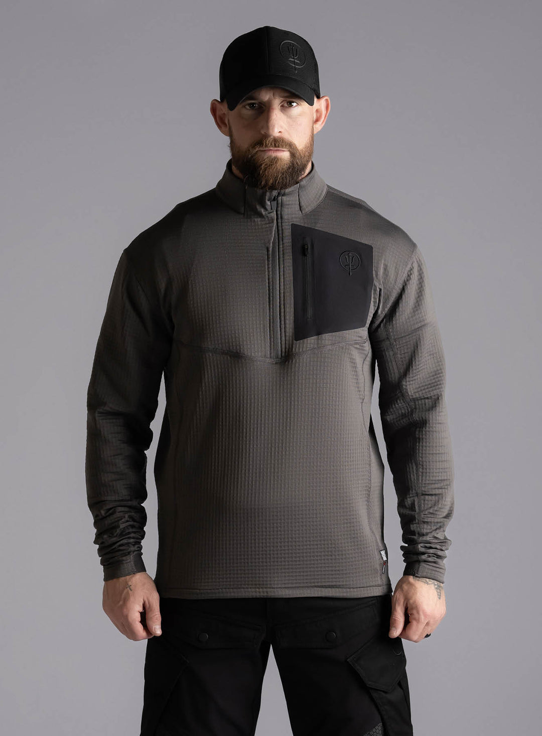 Siege Tech Fleece Half Zip | Grey Insulated Mid Layer | ThruDark