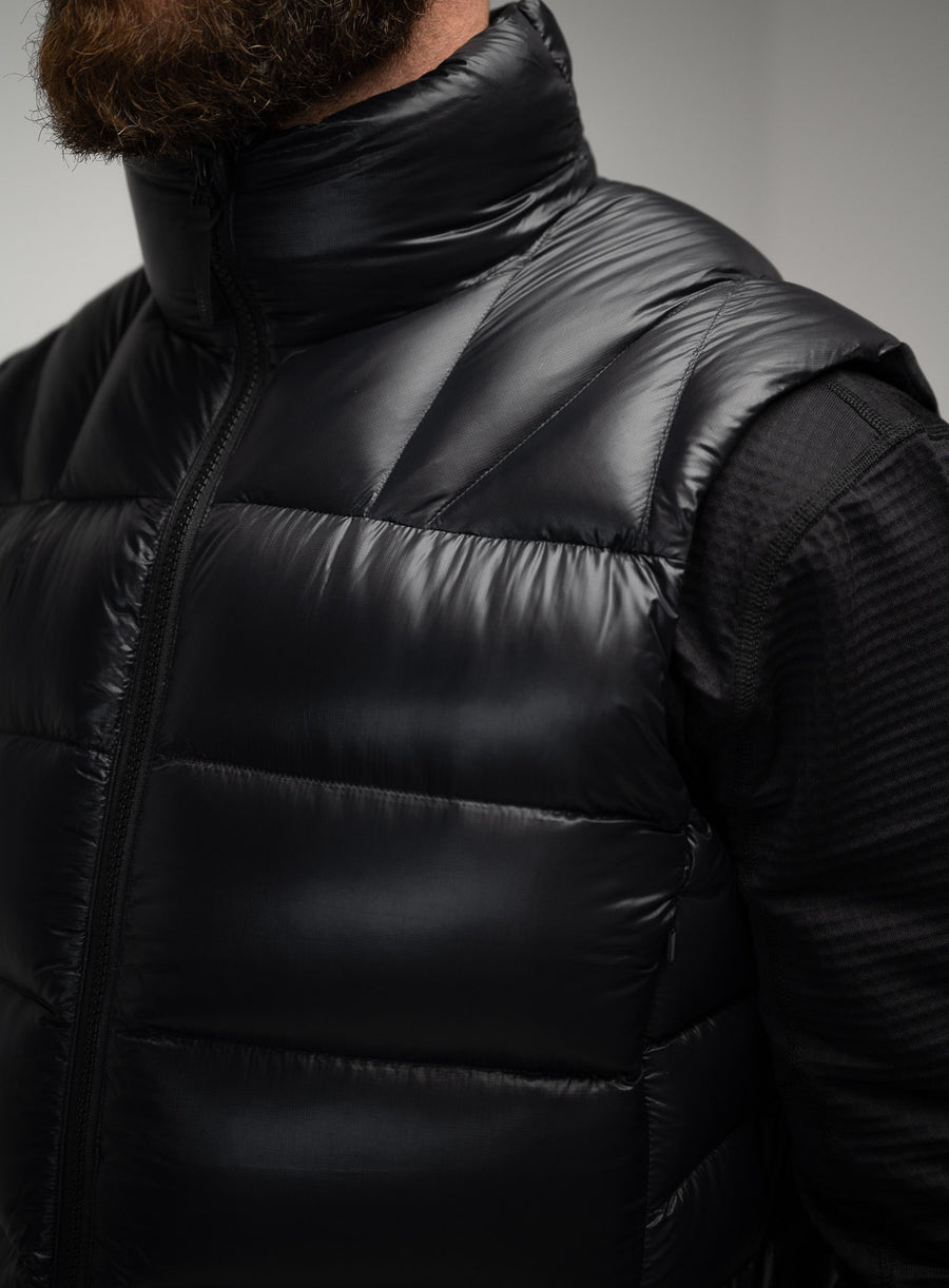 Bastion Gilet | Black Goose Down Insulated Gilet | ThruDark
