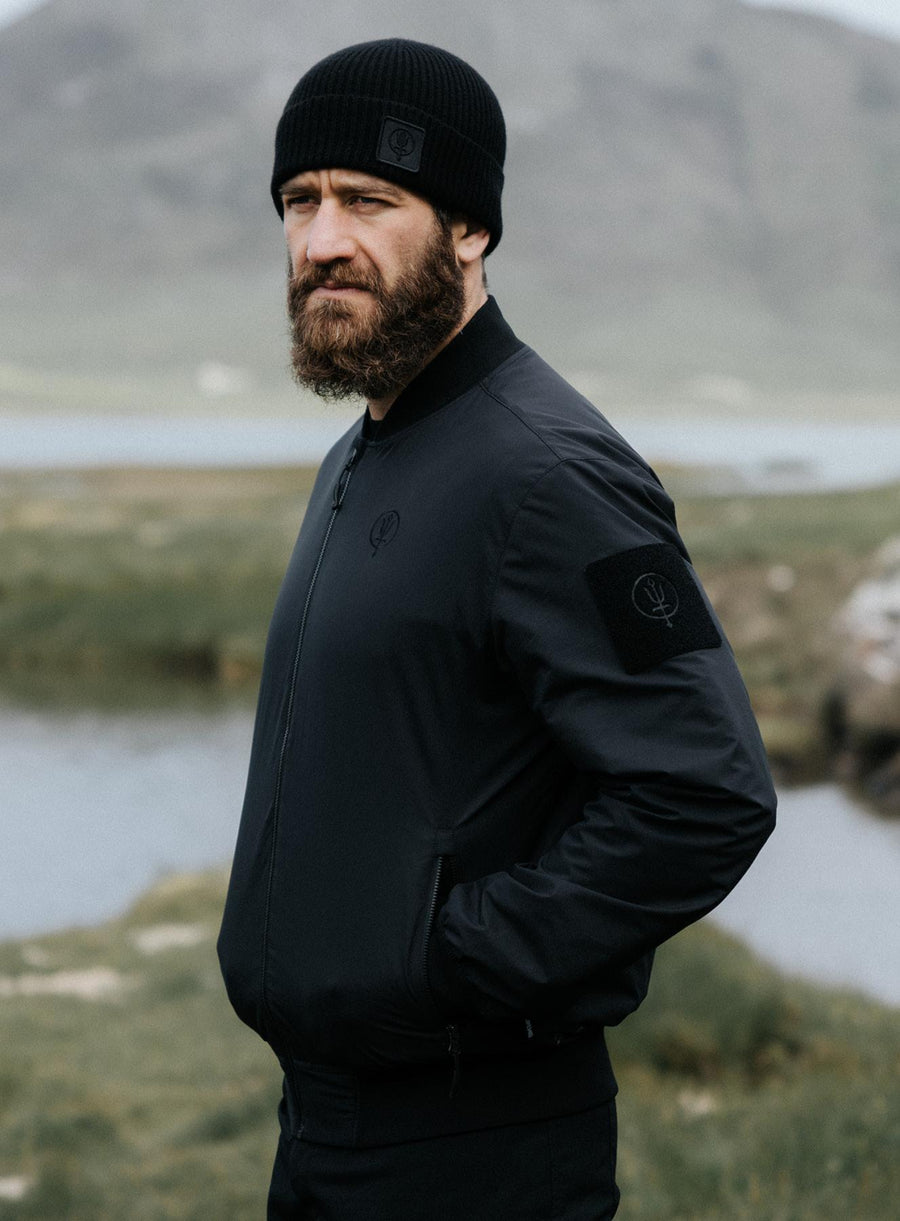 Wraith Bomber Jacket | Black Lightweight Soft Shell | ThruDark