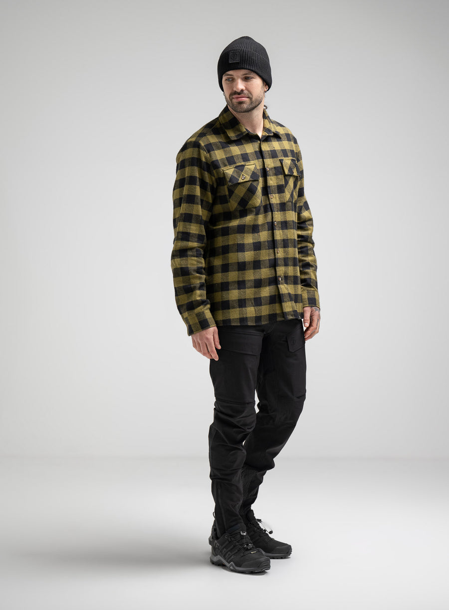 Flannel Shirt | Olive Green Check Shirt | ThruDark Premium Outerwear