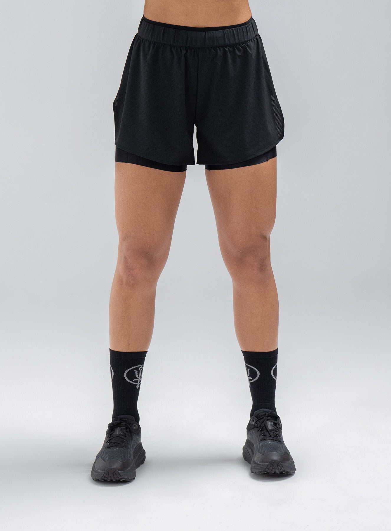 Force Women’s Black 2-in-1 Training Running Activewear Shorts | ThruDark
