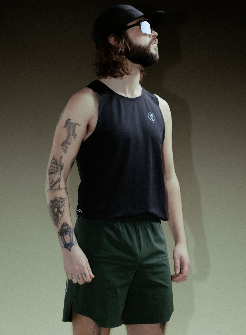 Force Trail Running Black Singlet Men's Lightweight Mesh Vest | ThruDark
