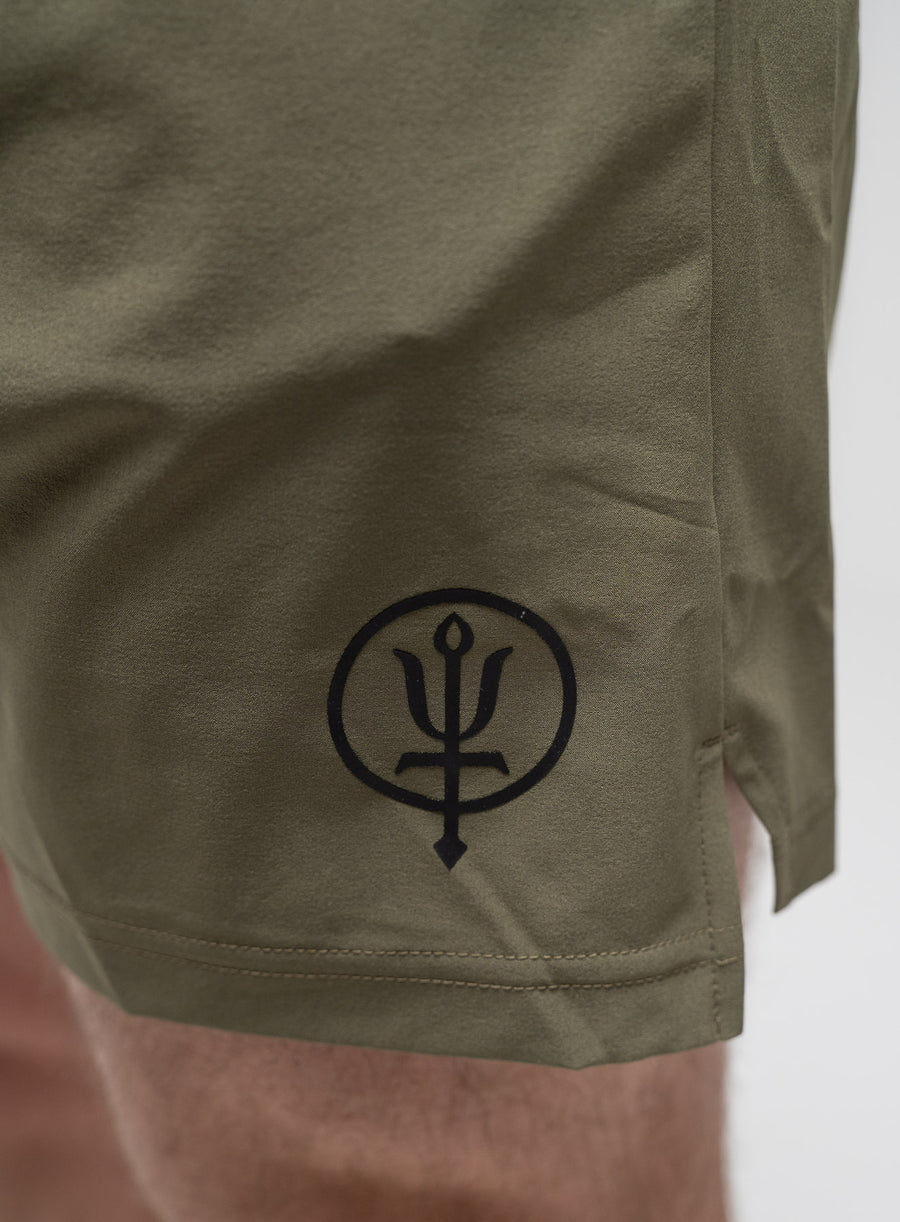 Force Velocity Motion Shorts | Khaki Green 6" Active Shorts | ThruDark