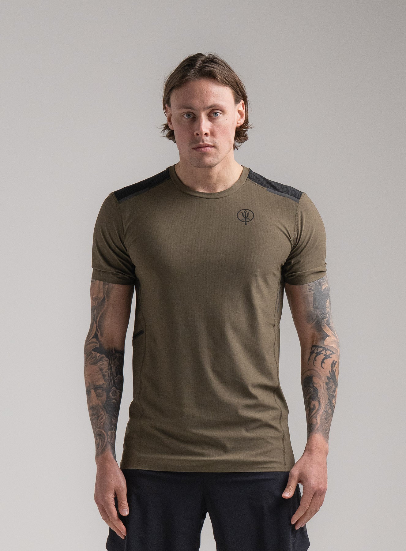 FORCE VELOCITY TSHIRT | Khaki Performance Activewear for the Gym – ThruDark