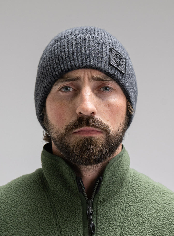 Unisex Grey Merino Wool Cold Weather Guard Beanie Hat | ThruDark