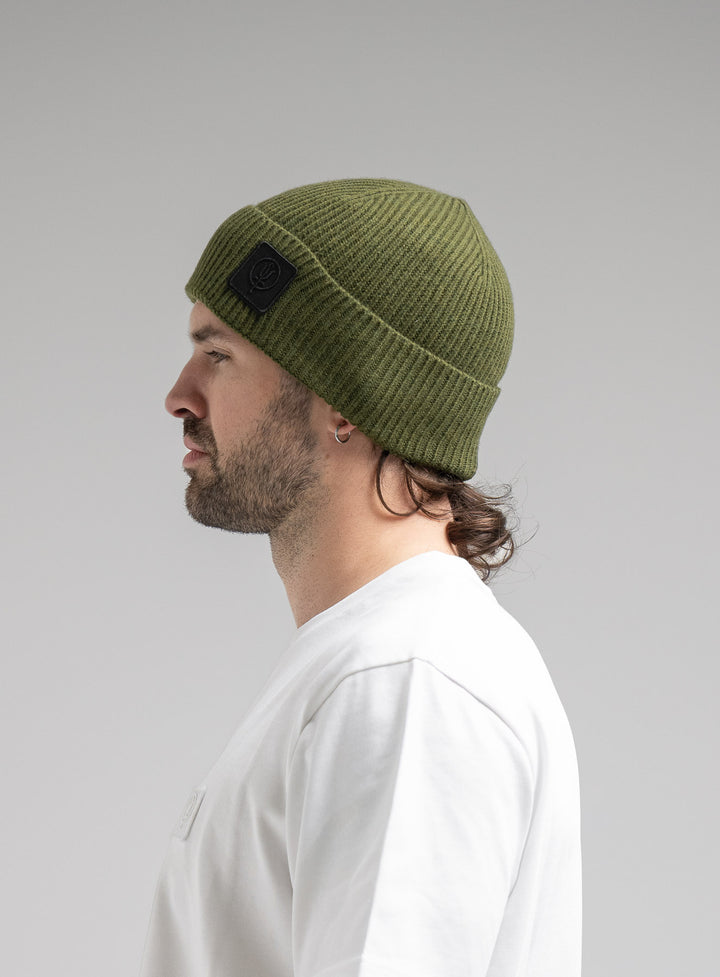 Unisex Green 100% Merino Wool Cold Weather Guard Beanie Hat | ThruDark