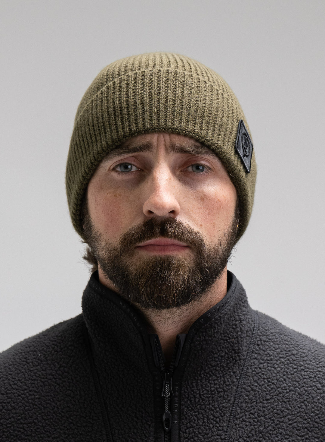 Unisex Khaki Merino Wool Cold Weather Guard Beanie Hat | ThruDark