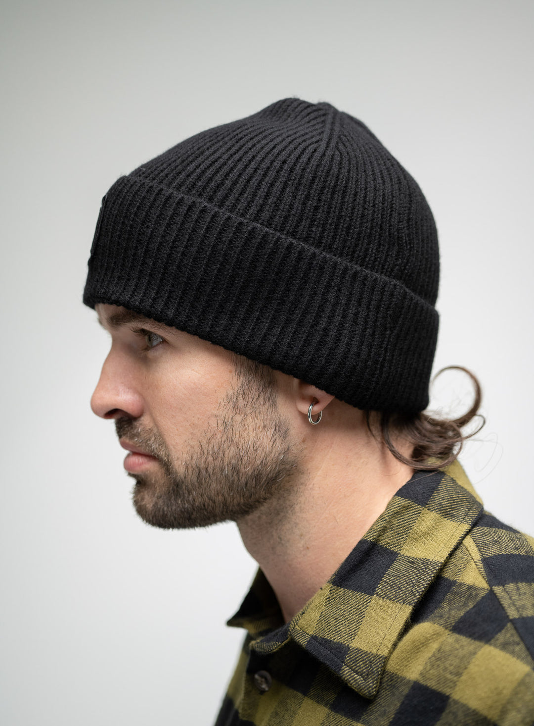 Unisex Black 100% Merino Wool Cold Weather Guard Beanie Hat | ThruDark