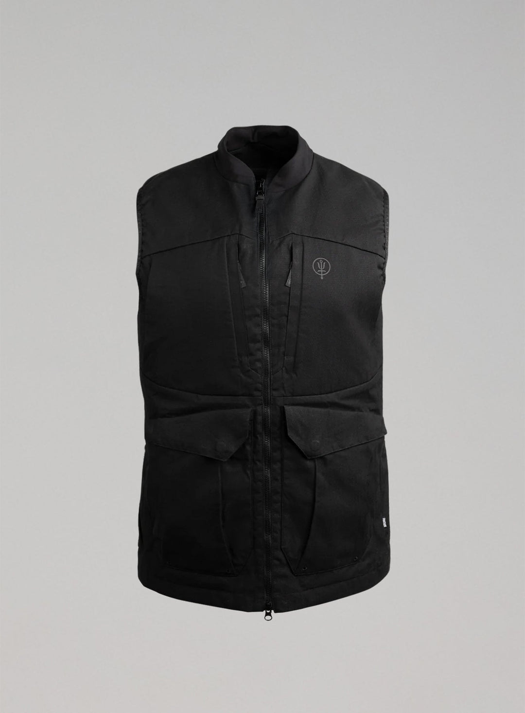 HeriTech Hinterland Gilet | Black Waxed Cotton Gilet | ThruDark