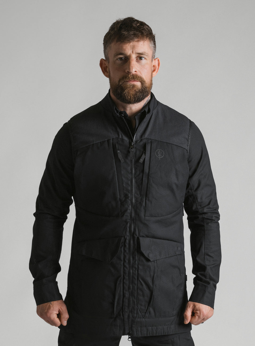HeriTech Hinterland Pro Gilet | Black Waxed Cotton Gilet | ThruDark