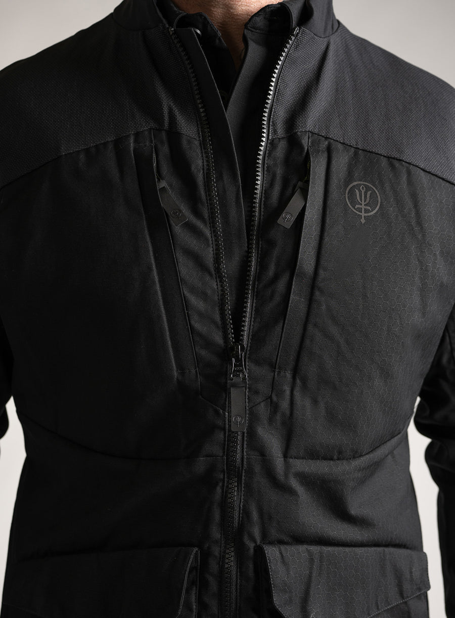 HeriTech Hinterland Pro Gilet | Black Waxed Cotton Gilet | ThruDark